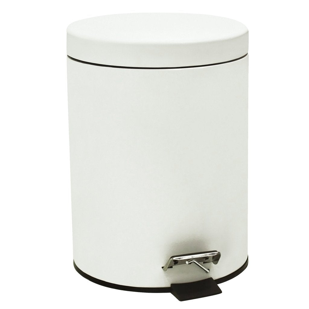 WHITE STAINLESS STEEL RIKA DUSTBIN